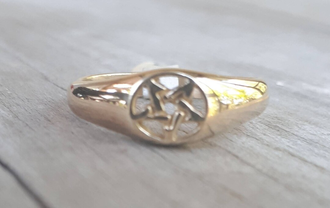 Gold Pentagram Ring, Solid 9k Gold,small Dainty Ring, Pinkie, Pentagram ...