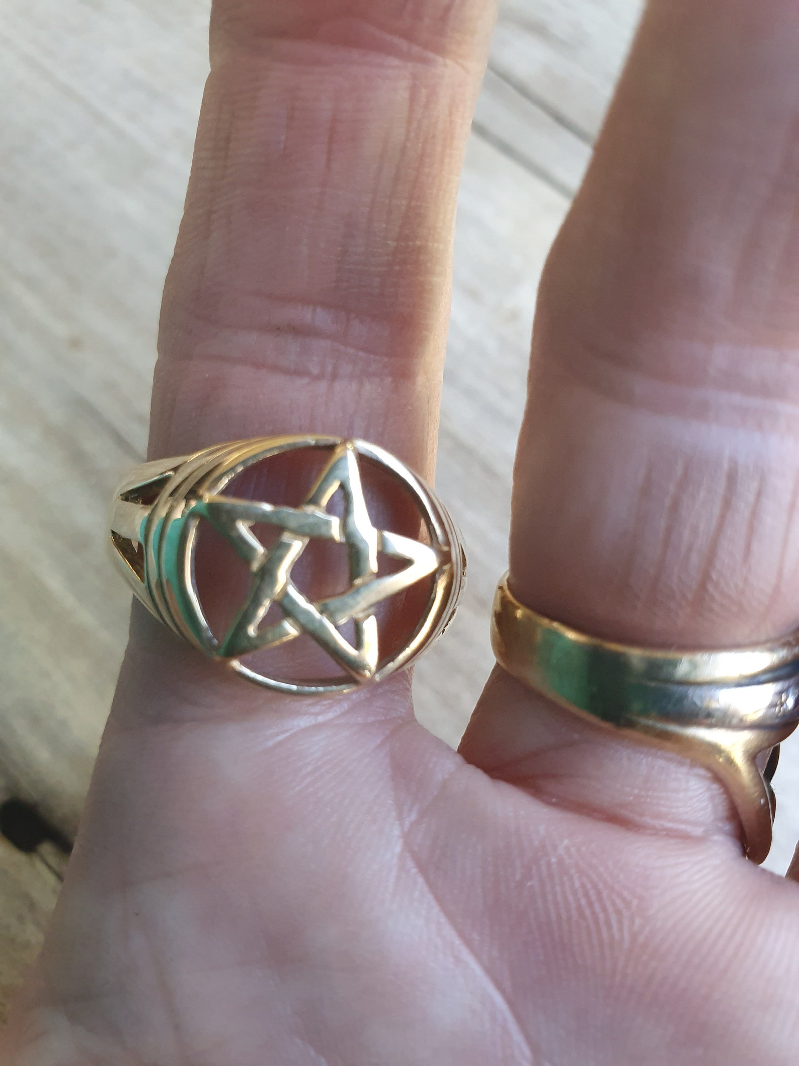 Gold Pentagram Ring9ct Gold Ring - Etsy