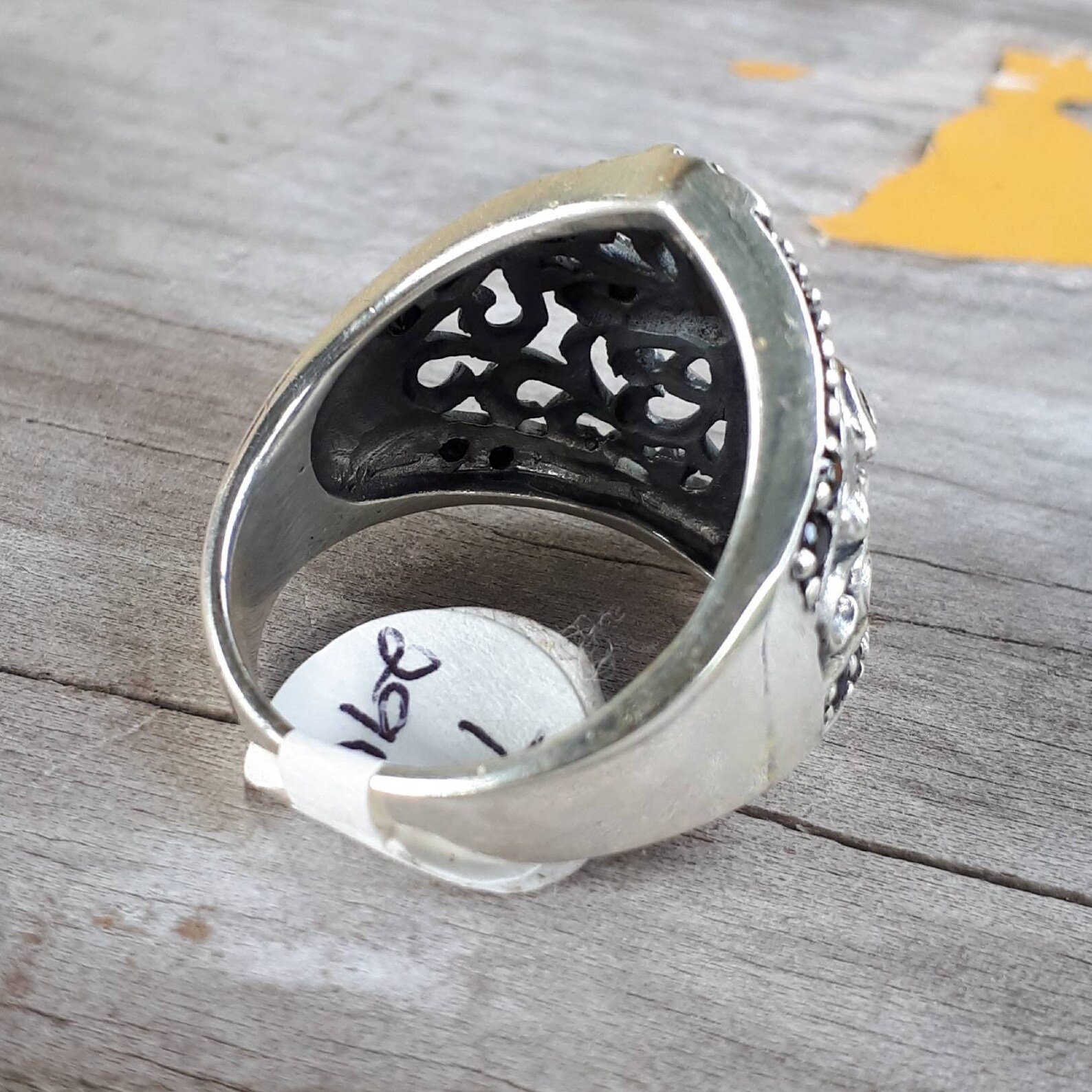 Two Tone Cross Ring,sterling Silver,10k Gold,filegree Cross,large Cross ...