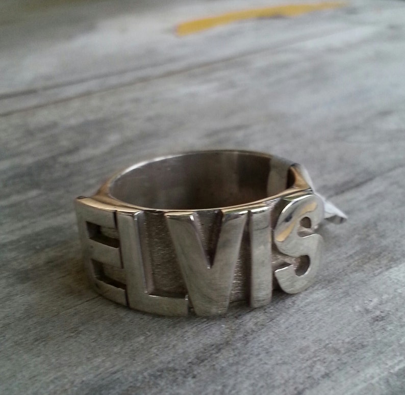 ELVIS Ring Unisexsterling Silverwide Band Wedding - Etsy