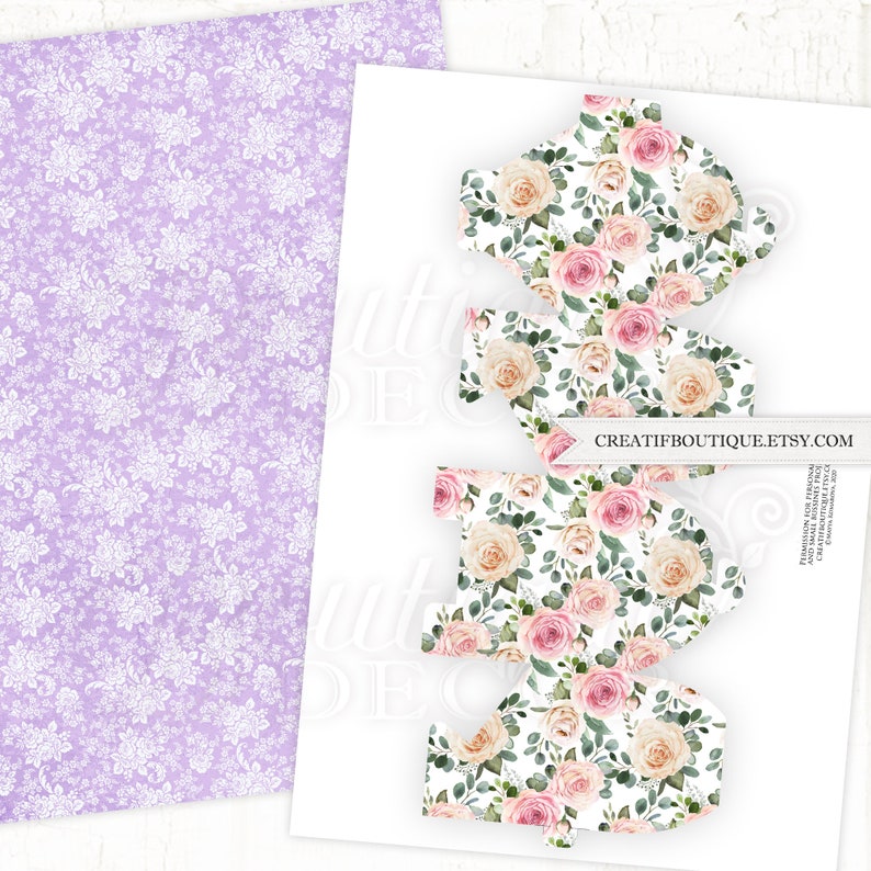 Favor Box Printable Template. Digital Collage Sheet. Instant - Etsy