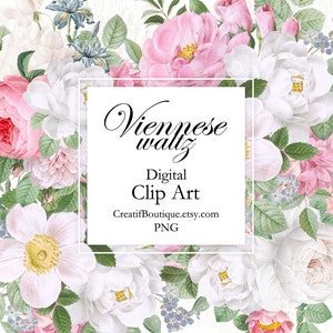 Vintage Flowers Digital Clip Art. Flower Bouquets Transparent ...