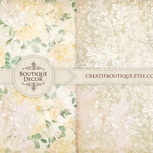 Vintage Bouquet Digital Paper. A4 Landscape Mode. Set of 5. Floral ...