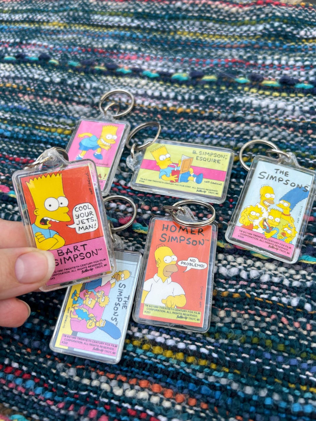 The Simpsons 1989 & 1990 Collector Key Chains | Bart , Homer, Simpsons ...