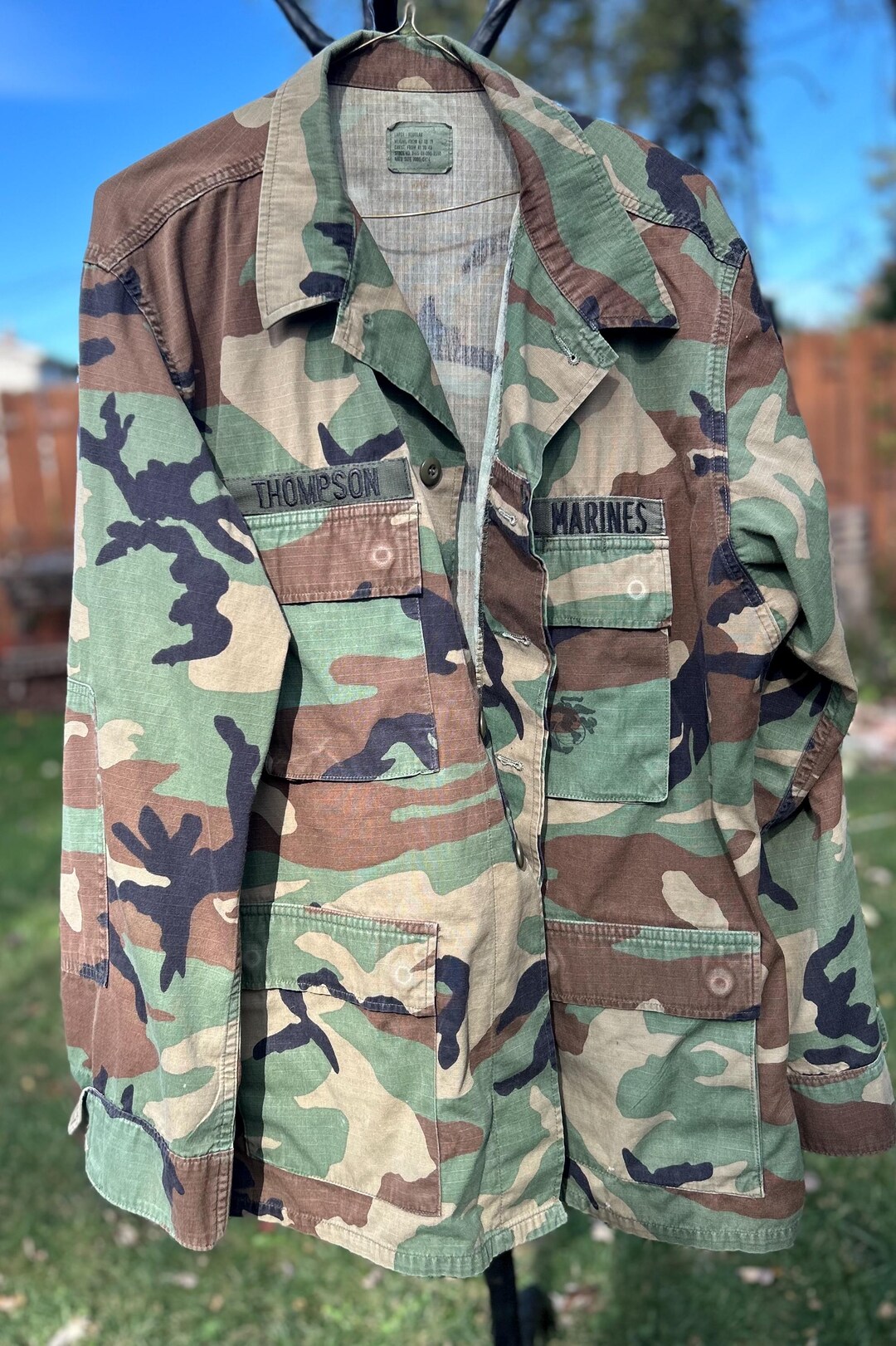 Vintage Camo Marines Jacket | Camouflage Size Large | Thompson - Etsy