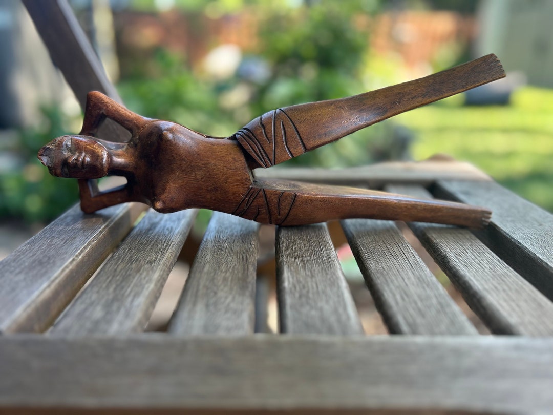 Lady Nutcracker Vintage Hand Carved Wood - Etsy