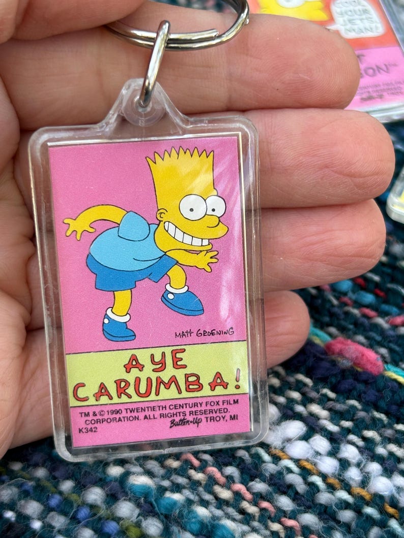 The Simpsons 1989 & 1990 Collector Key Chains | Bart , Homer, Simpsons ...