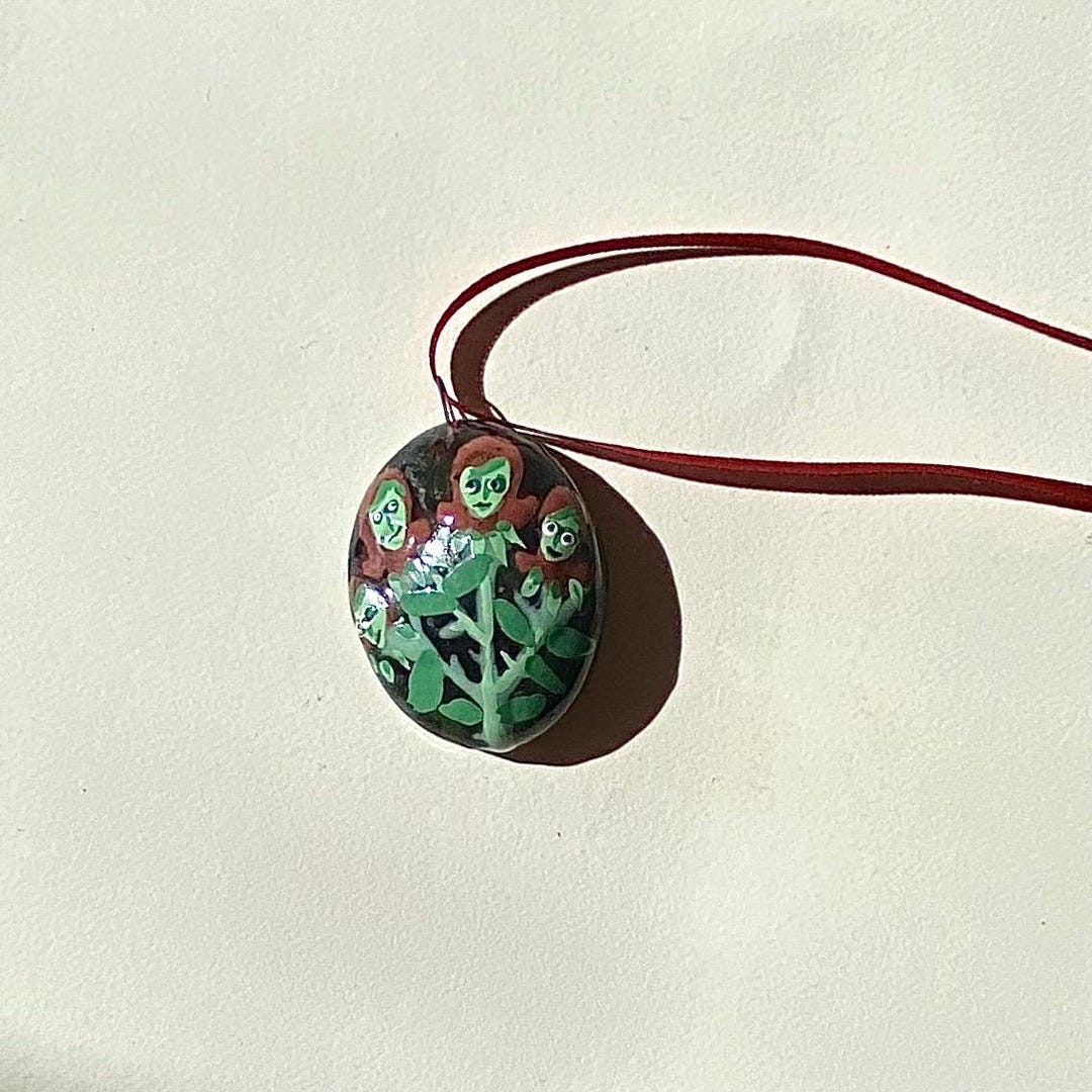 Weird Sisters Plant Handmade Ceramic Necklace Charm Pendant 4 X 3 Cm - Etsy