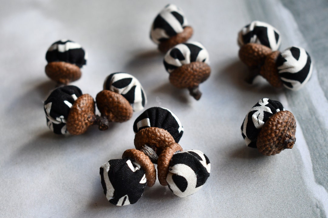11 Acorns for Your Country Decor _ Real Acorn Caps _ Black and White ...