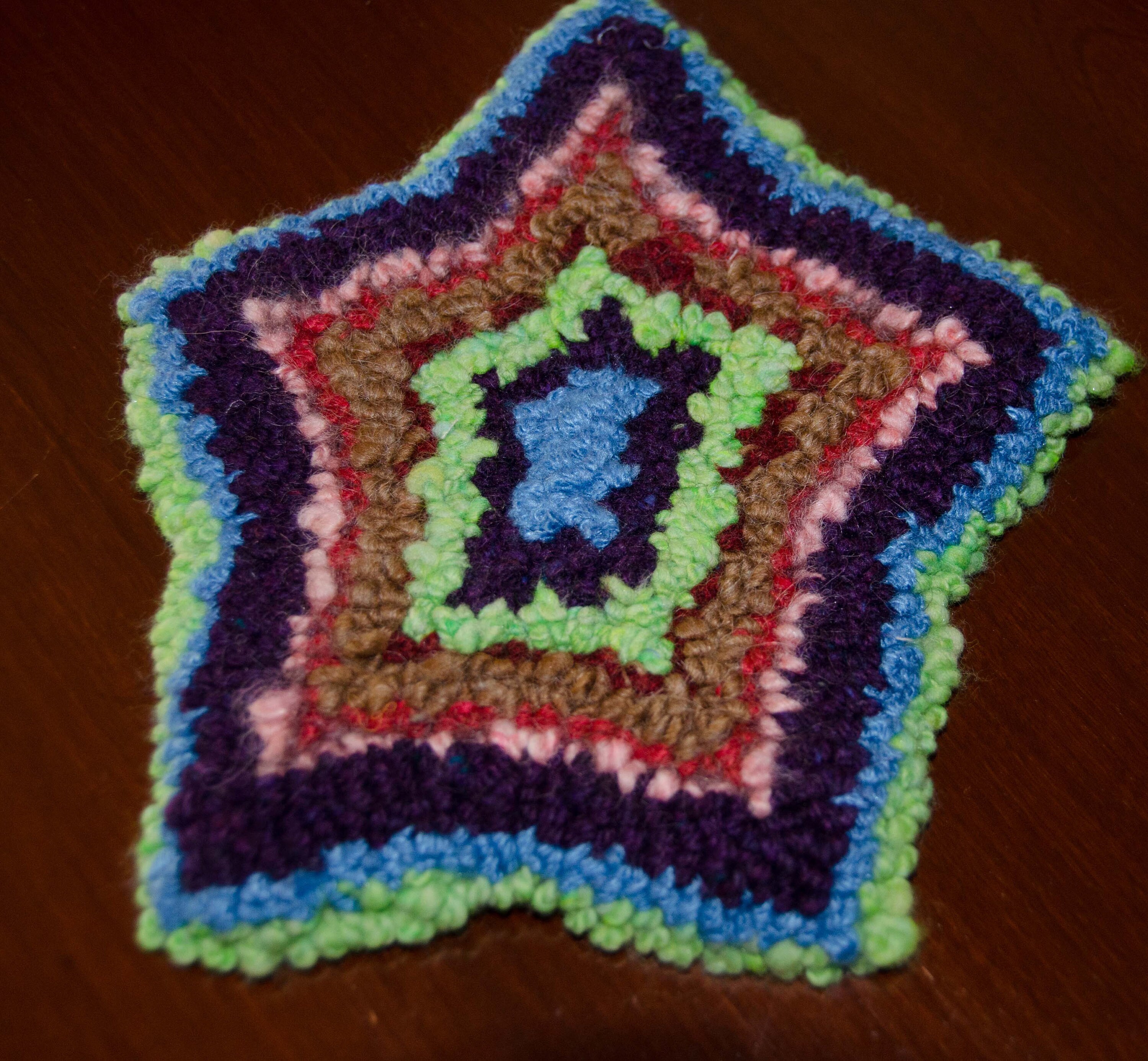 Wool Mug Rug/coaster/hand Spun Wool Yarn/ Needle Punch Table - Etsy