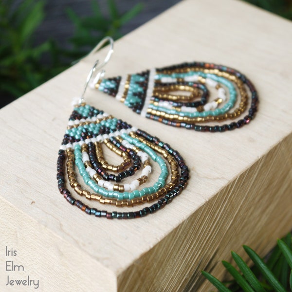 Beaded Statement Earrings - Etsy