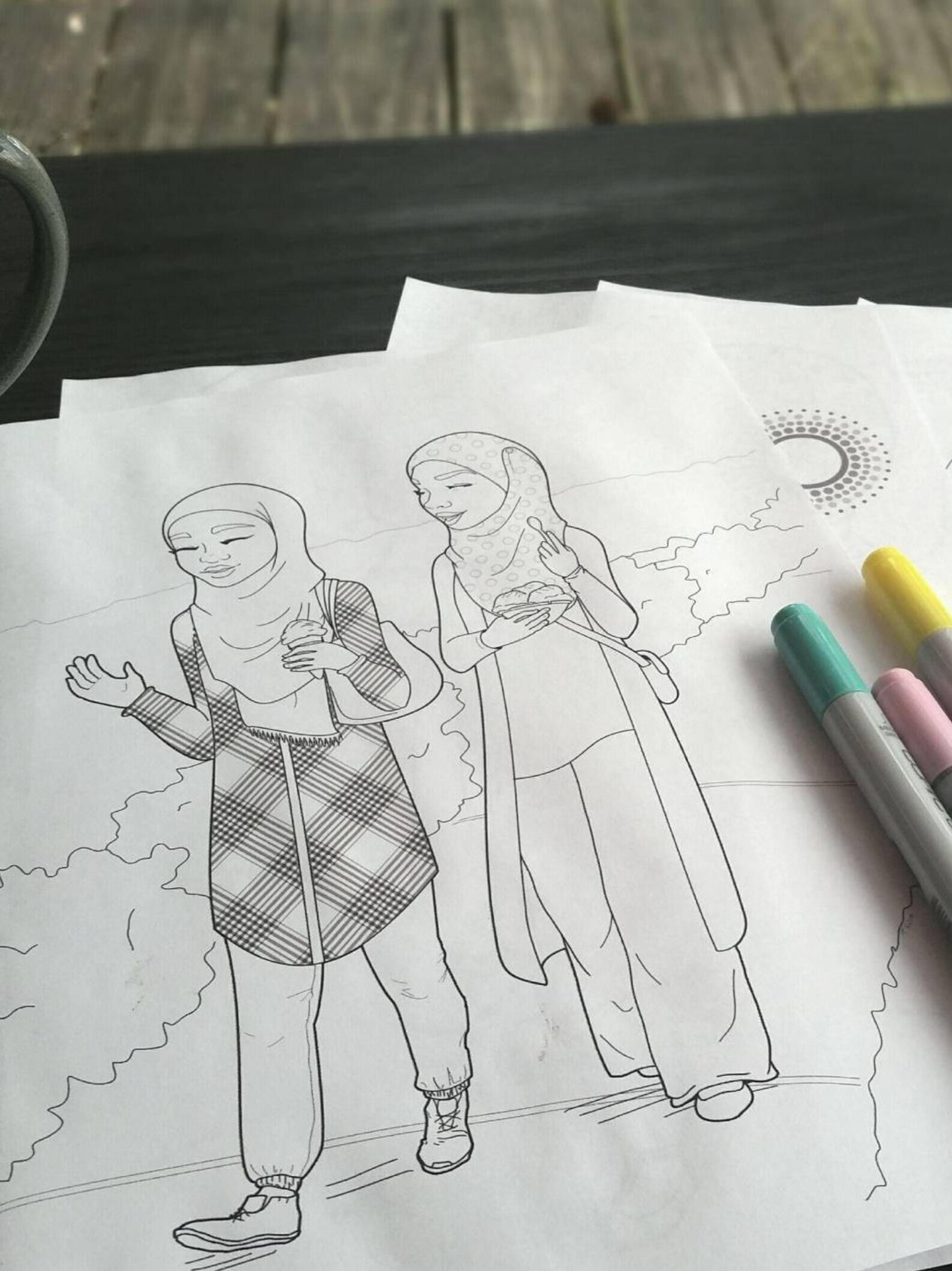 Muslim Hijabi Coloring Book Page Digital Download - an Ice Cream Kinda ...