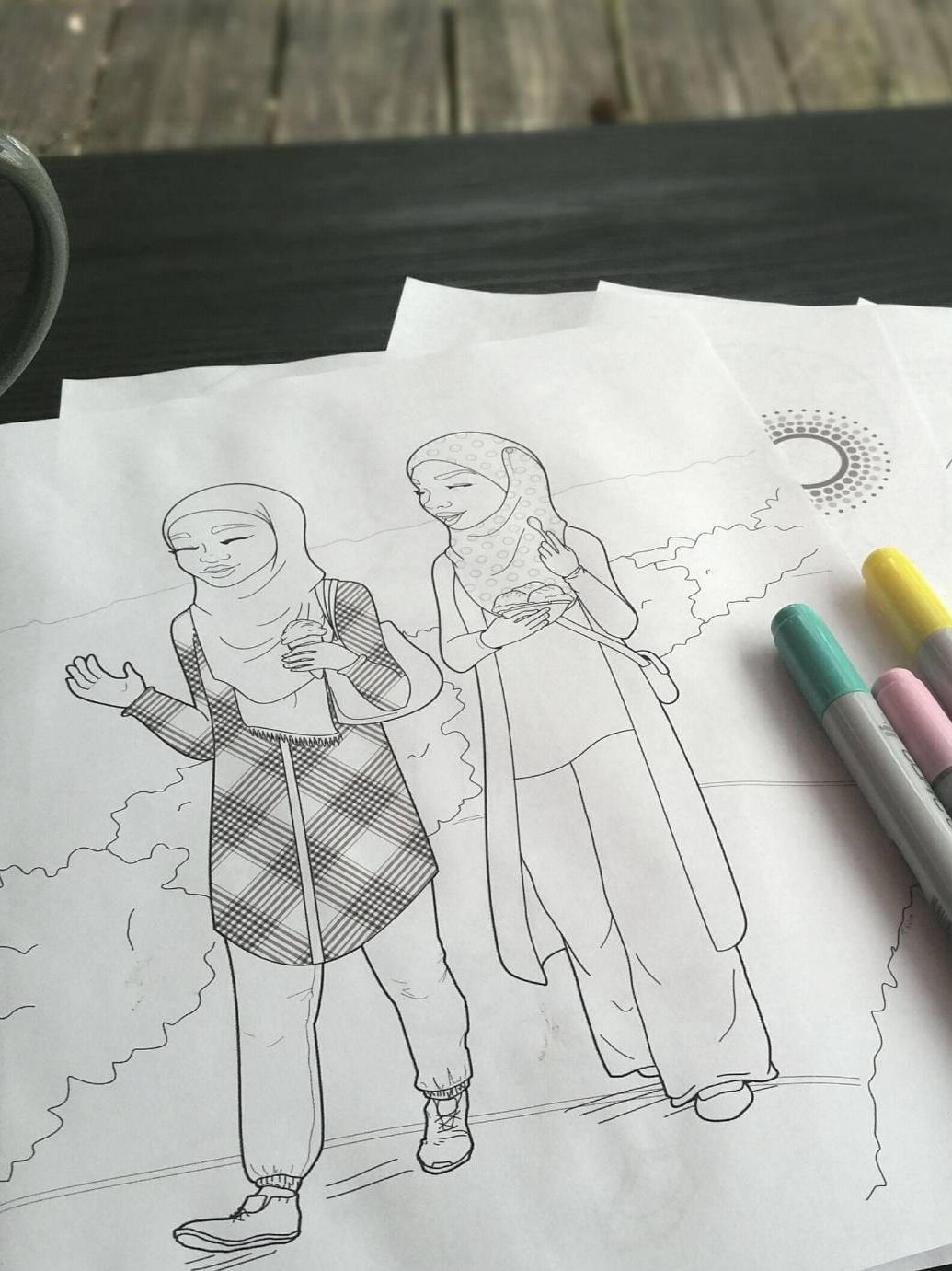 Muslim Hijabi Coloring Book Page Digital Download - an Ice Cream Kinda ...