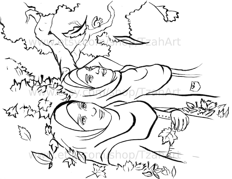 Muslim Hijabi Coloring Book Page Digital Download - Memories of Autumn ...