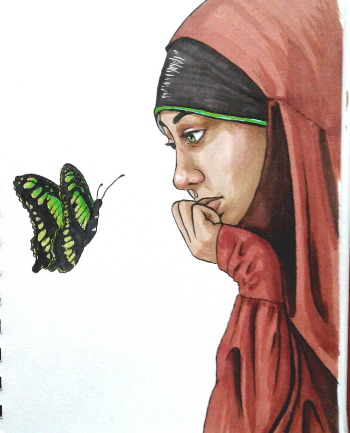 Free Muslim Hijabi Coloring Book Page Digital Download - A Girl and a ...