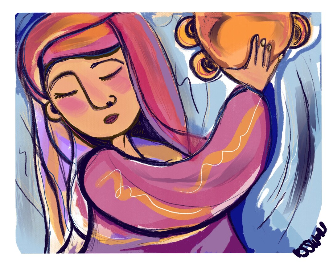 Miriam and Her Timbrel Passover Art Print - Etsy