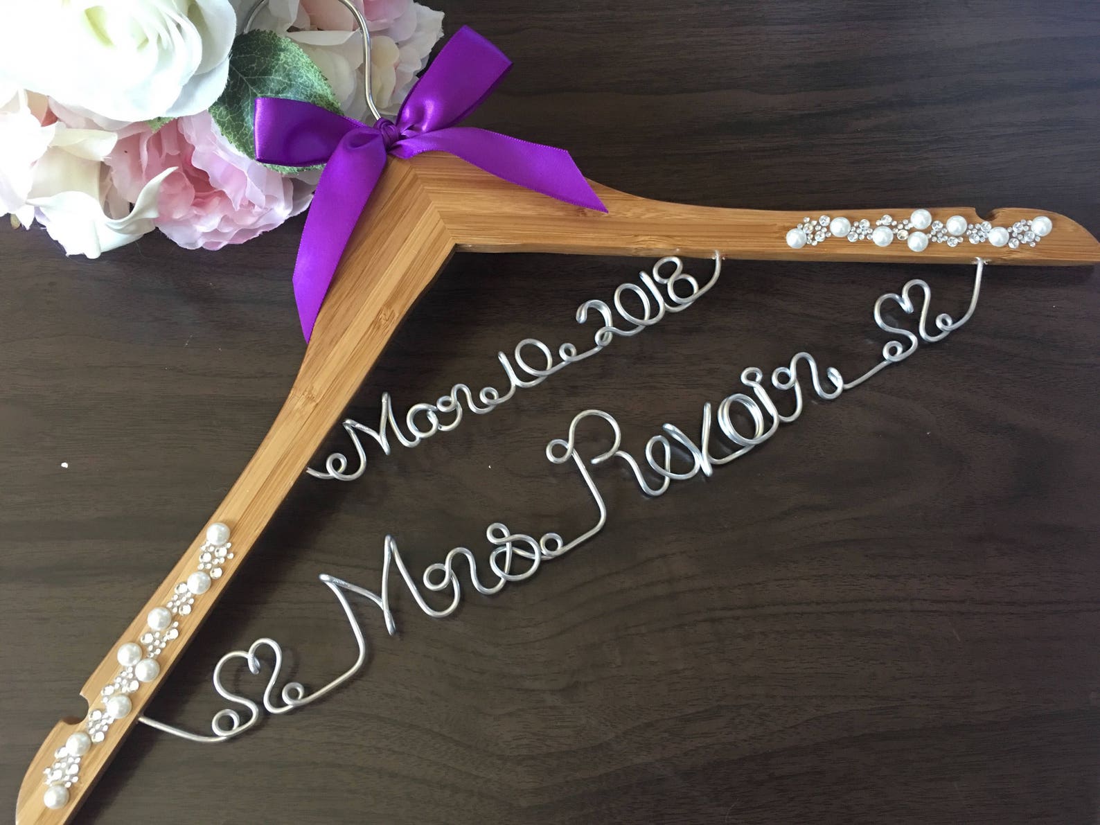 FAST SHIPPING Personalize Bridal Hanger, Wedding Gown Hanger, Name ...