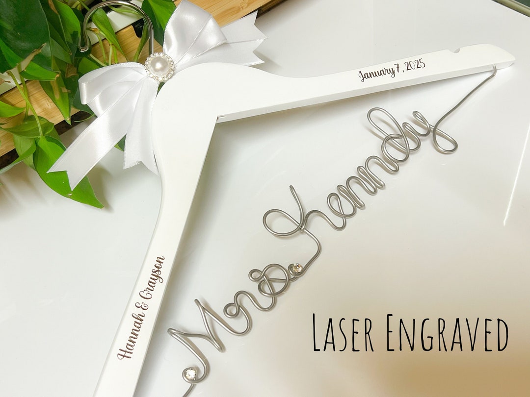 Wedding Hanger Personalize Bridal Hanger, Wedding Gown Hanger, Name ...