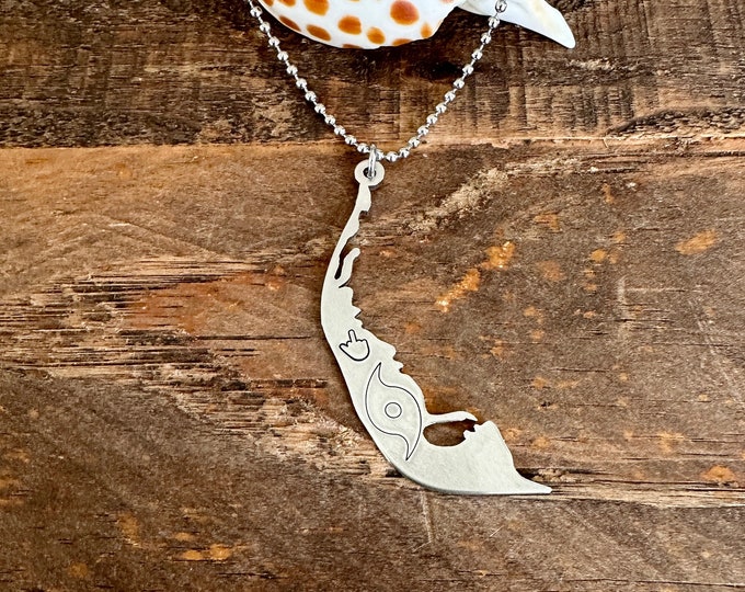 Sanibel Island Hurricane Middle Finger Necklace, Stainless Steel - Etsy