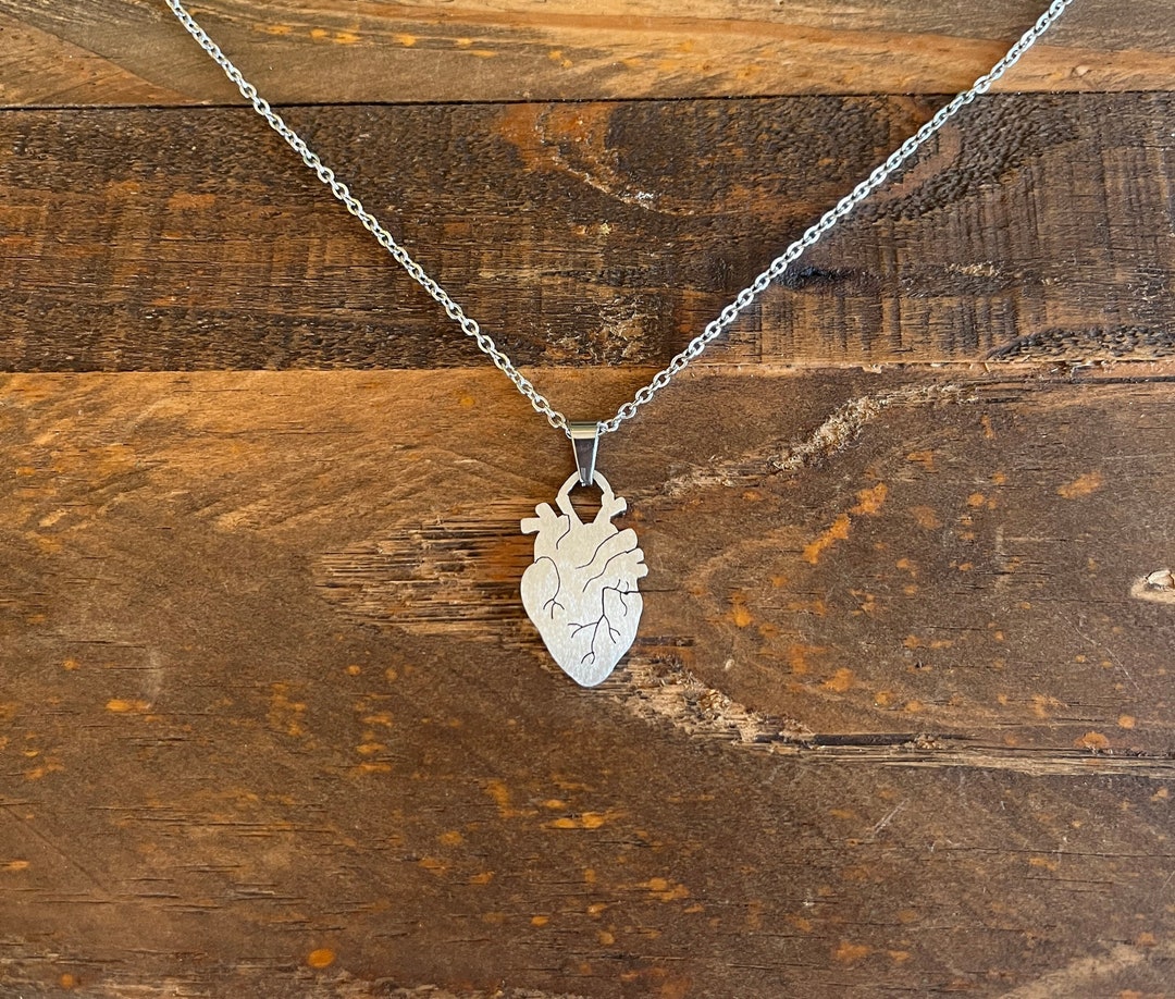 Anatomical Heart Necklace Pendant Cardiac Jewelry - Etsy
