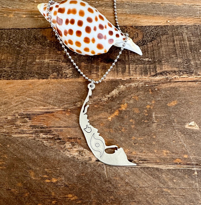 Middle Finger Hurricane Sanibel Island Necklace Florida Themed Hand ...