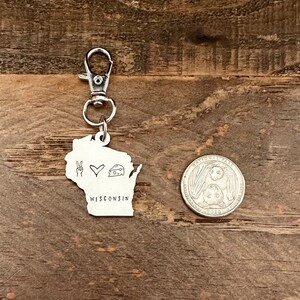 Wisconsin Peace Love Cheese Key Chain Hanger Decorative Bag Purse Clip ...