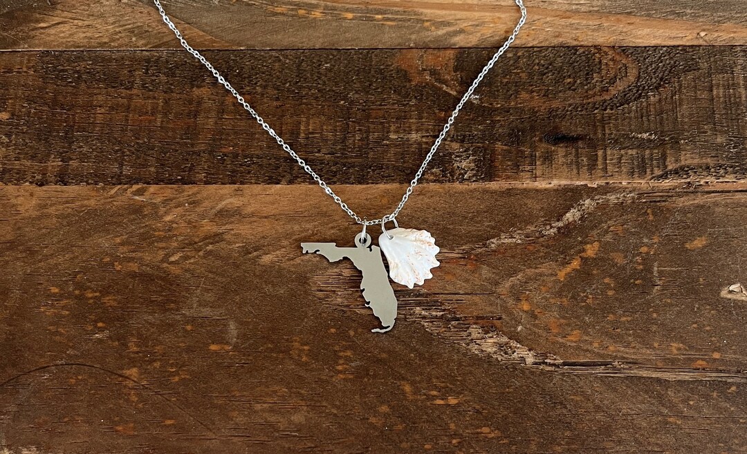 Florida Necklace With Seashell Florida Ocean Themed Souvenir Gift ...