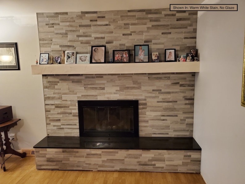 White Stained Distressed Poplar Fireplace Mantel With Drop - Etsy