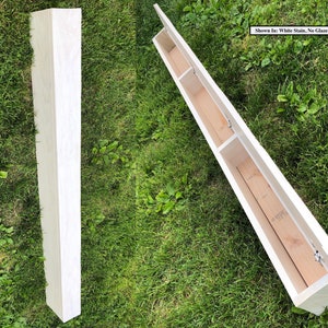 White Stained Distressed Poplar Fireplace Mantel With Drop Front Shelf ...