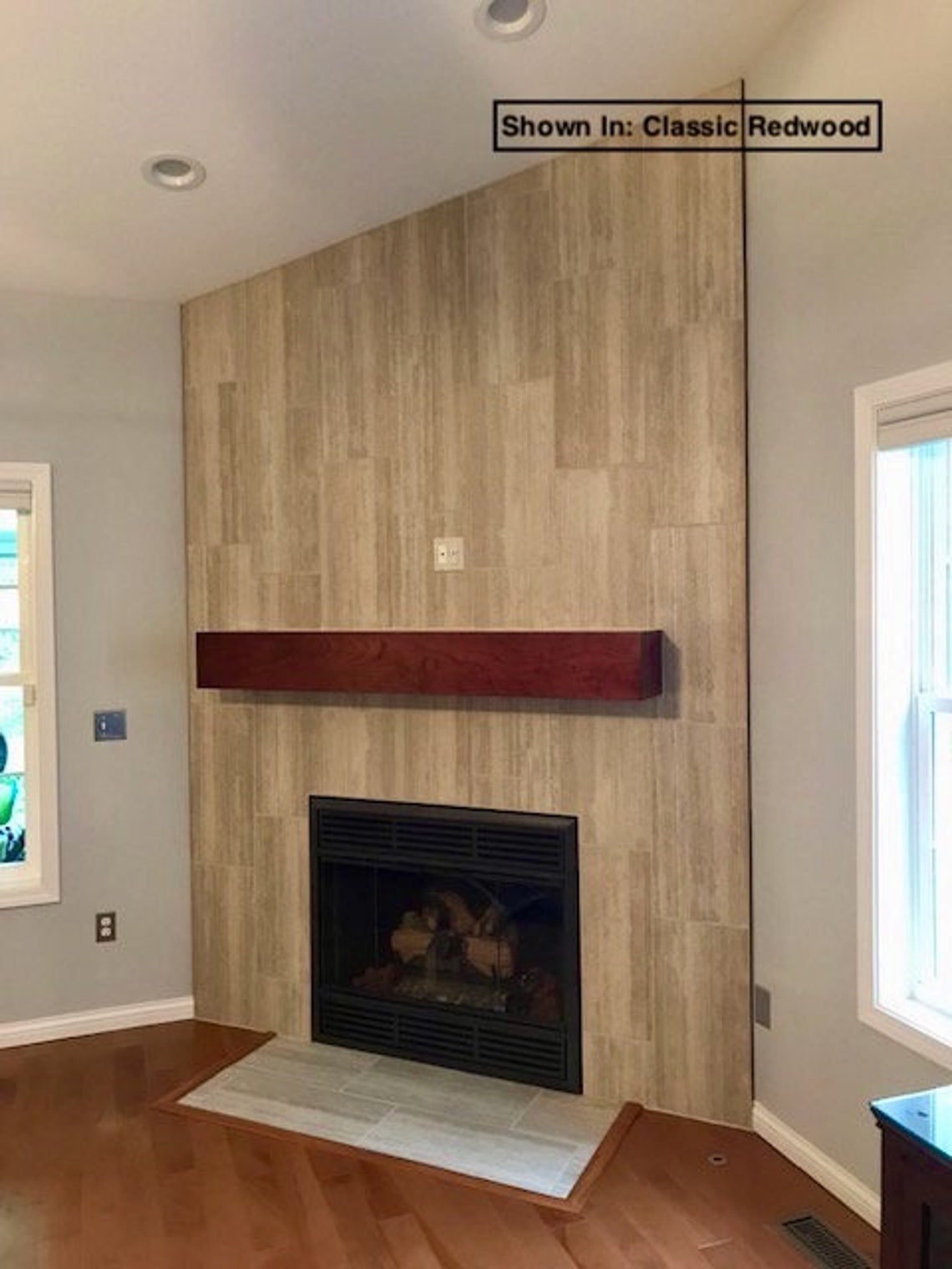 Modern Cherry Beam Fireplace Mantel Fireplace Mantle - Etsy