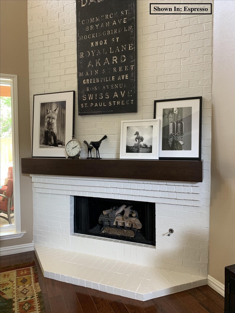 Modern Cherry Beam Fireplace Mantel, Fireplace Mantle - Etsy
