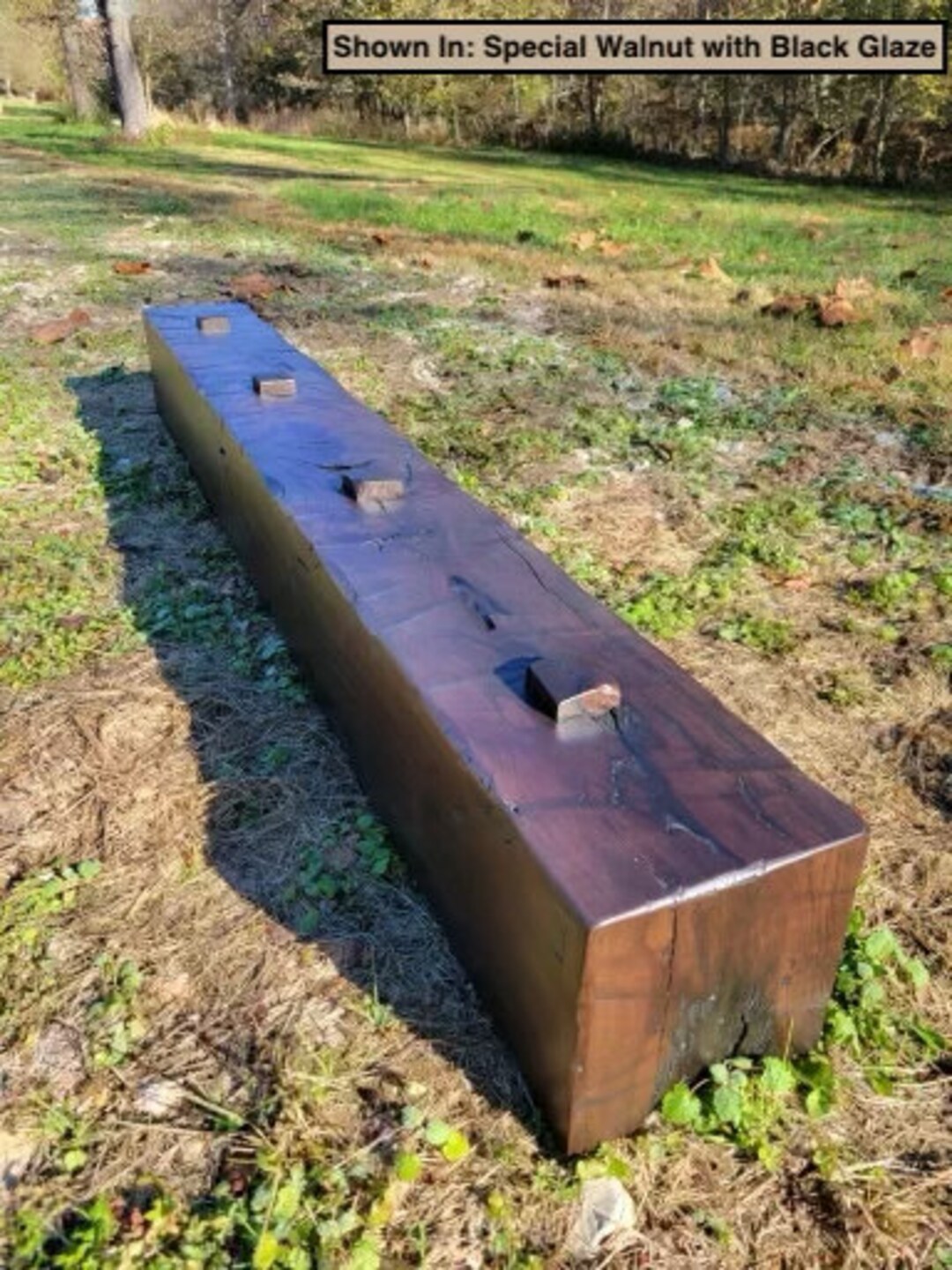 Rustic Distressed Knotted Walnut Beam Mantel, Black Walnut Mantel, Wood ...