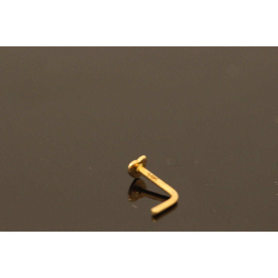 14kt Gold Heart Nose Piercing New Mark Solid Gold New - Etsy