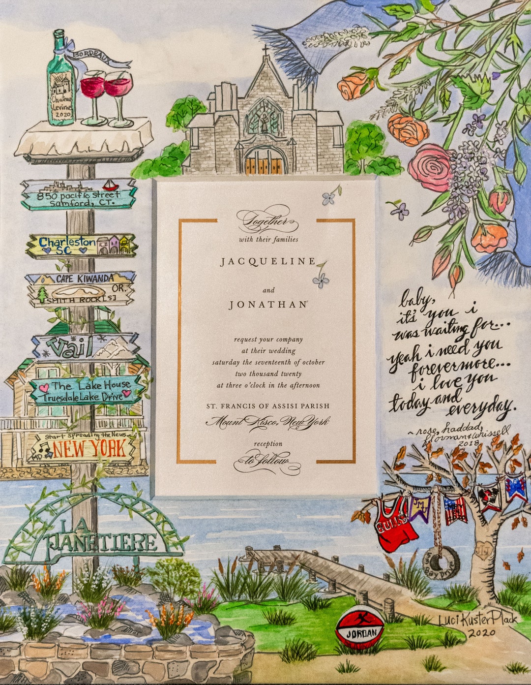 Wedding Invitation Keepsake, Custom Artwork Ready to Frame - Etsy