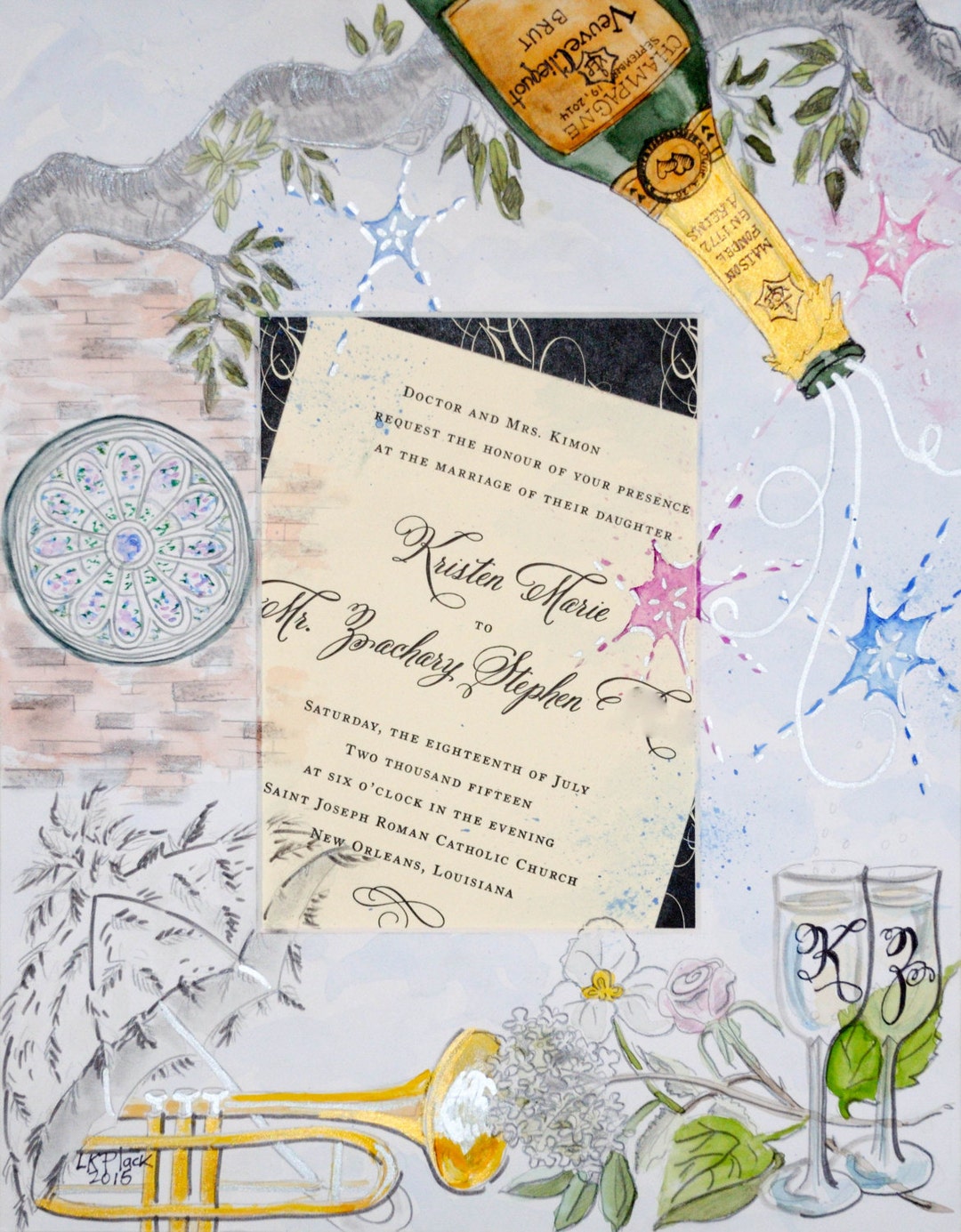 Wedding Invitation Keepsake, Custom Artwork Ready to Frame - Etsy