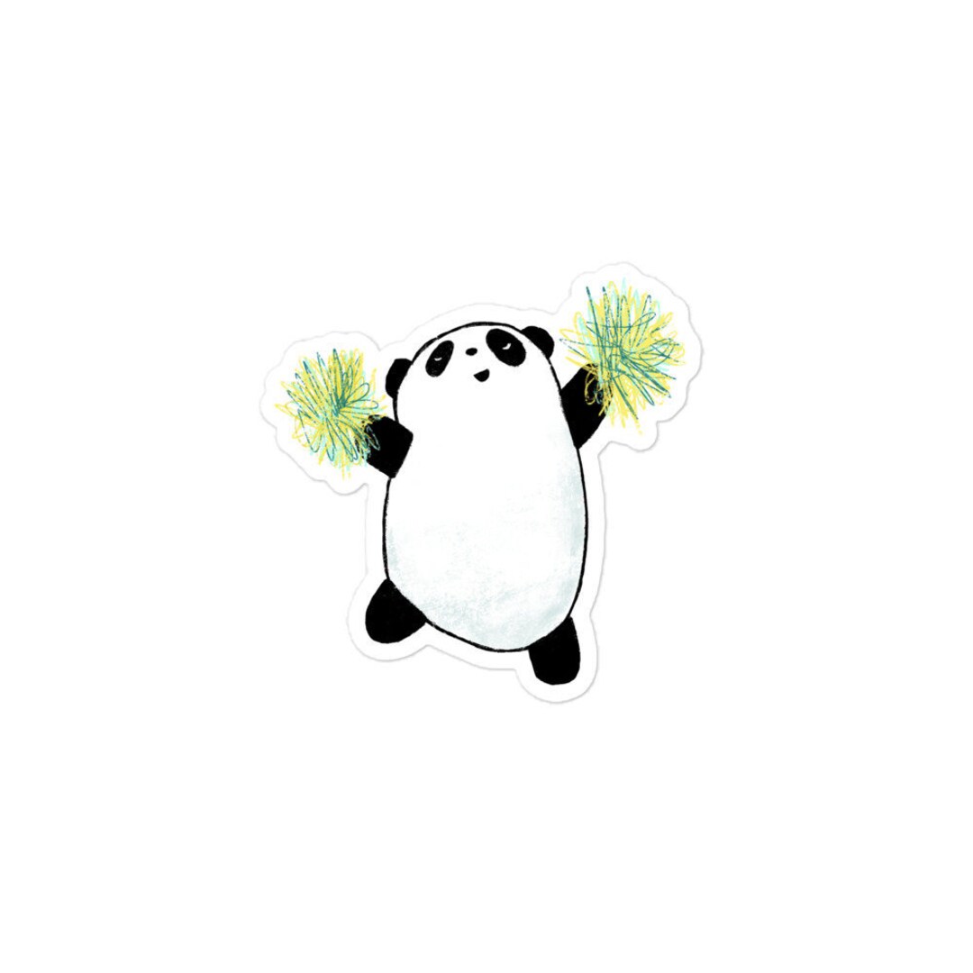 Cheerleading Panda Sticker - Etsy