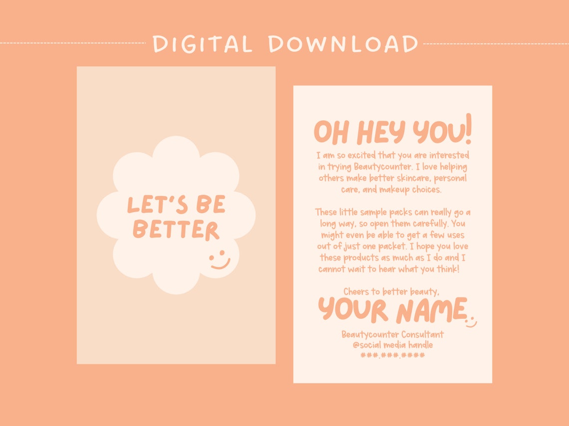 Custom Sample Card Digital Download Beautycounter - Etsy
