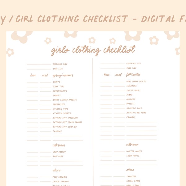 Capsule Wardrobe Checklist - Etsy