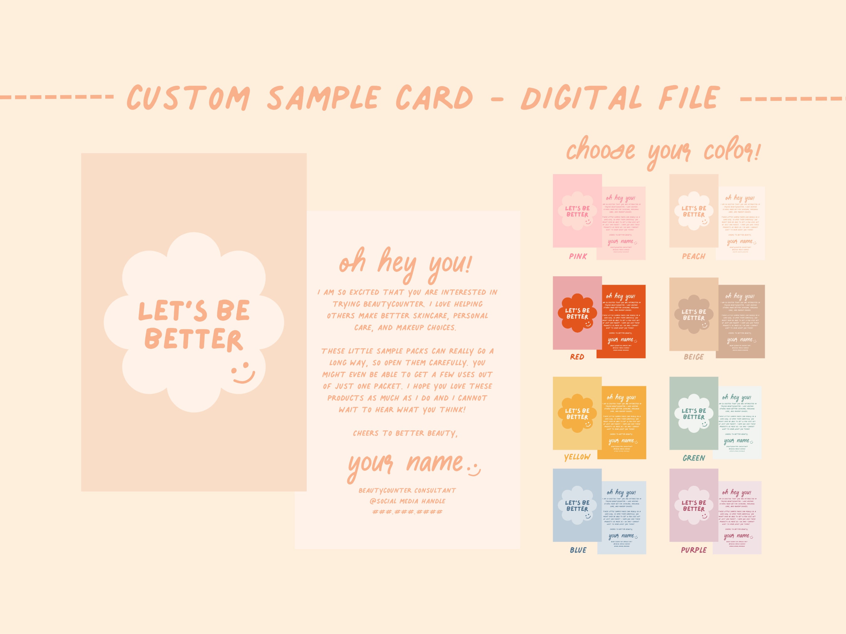 Custom Sample Card Digital Download Beautycounter - Etsy
