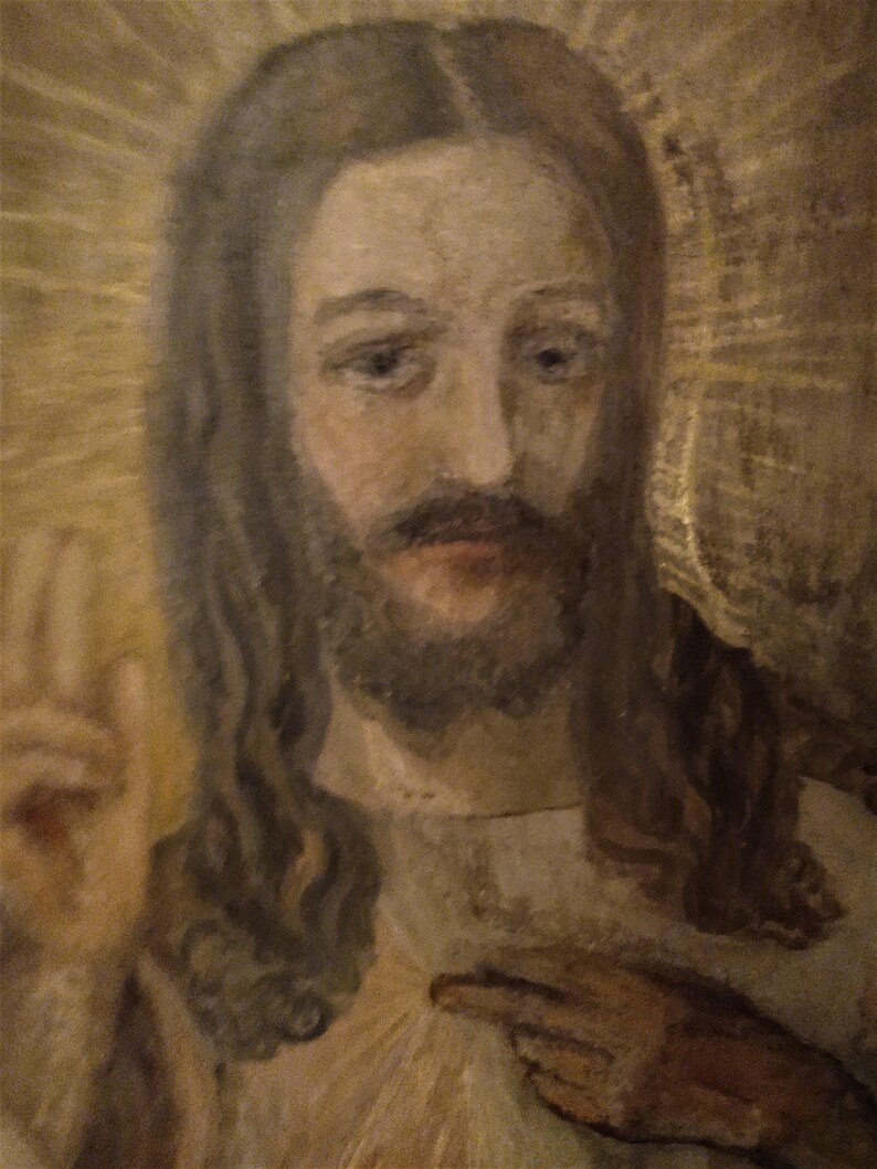 Antique "hippy" Jesus Painting - Etsy