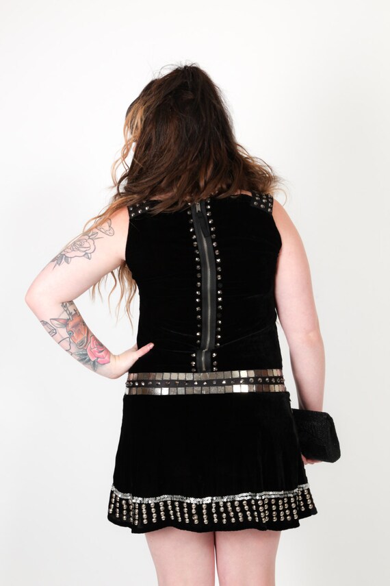 vintage inspired Gothic punk Flapper style dress vel… - Gem