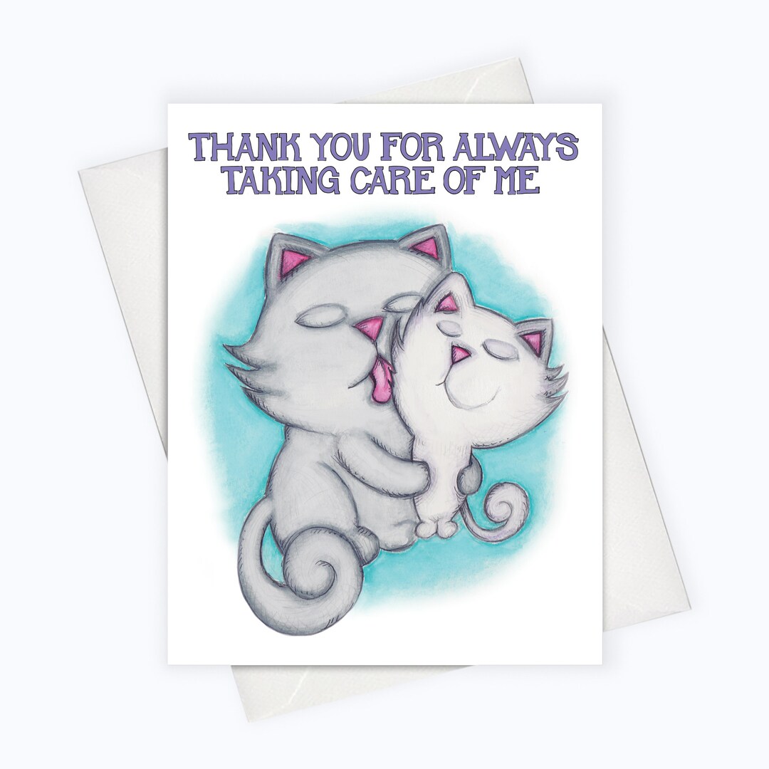 CAT & KITTENS CARDS Cat Grooming Card Cat Greeting Card - Etsy