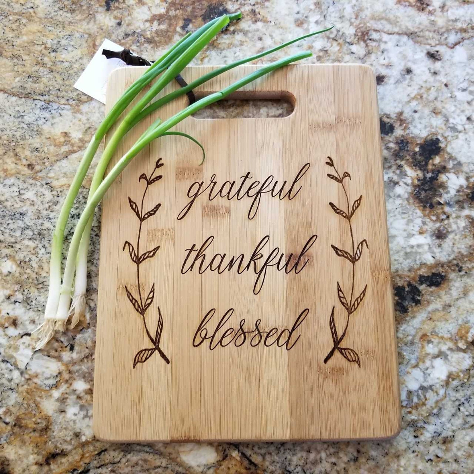 Grateful Thankful Blessed Cutting Board - Etsy