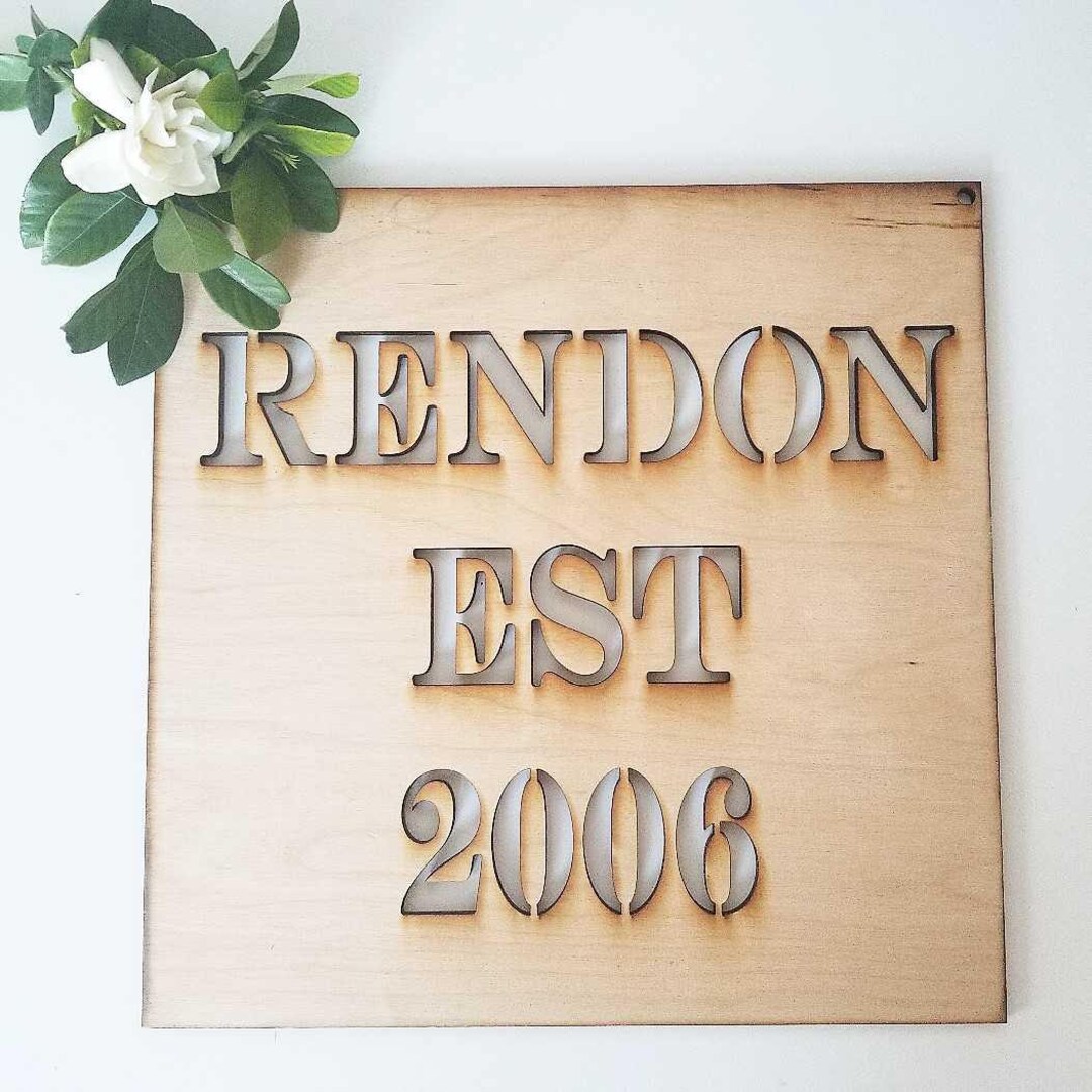 Square Sign - Established - Etsy
