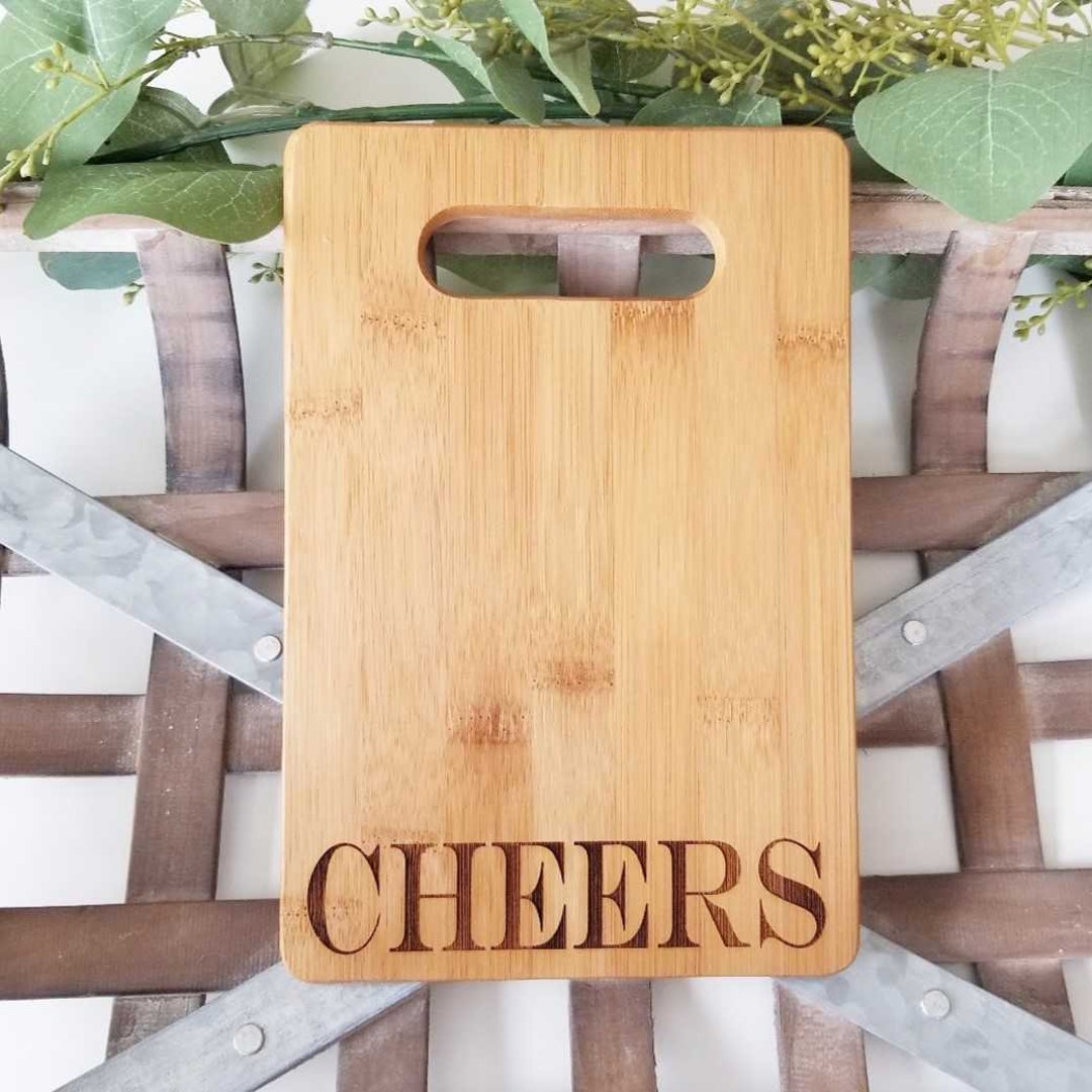 Cheers (block Font) Cutting Board, Housewarming Gift, Kitchen Decor - Etsy