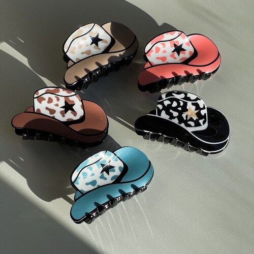 Cowgirl Hair Clip Hair Claw Western Theme Hair Clip Cowboy - Etsy