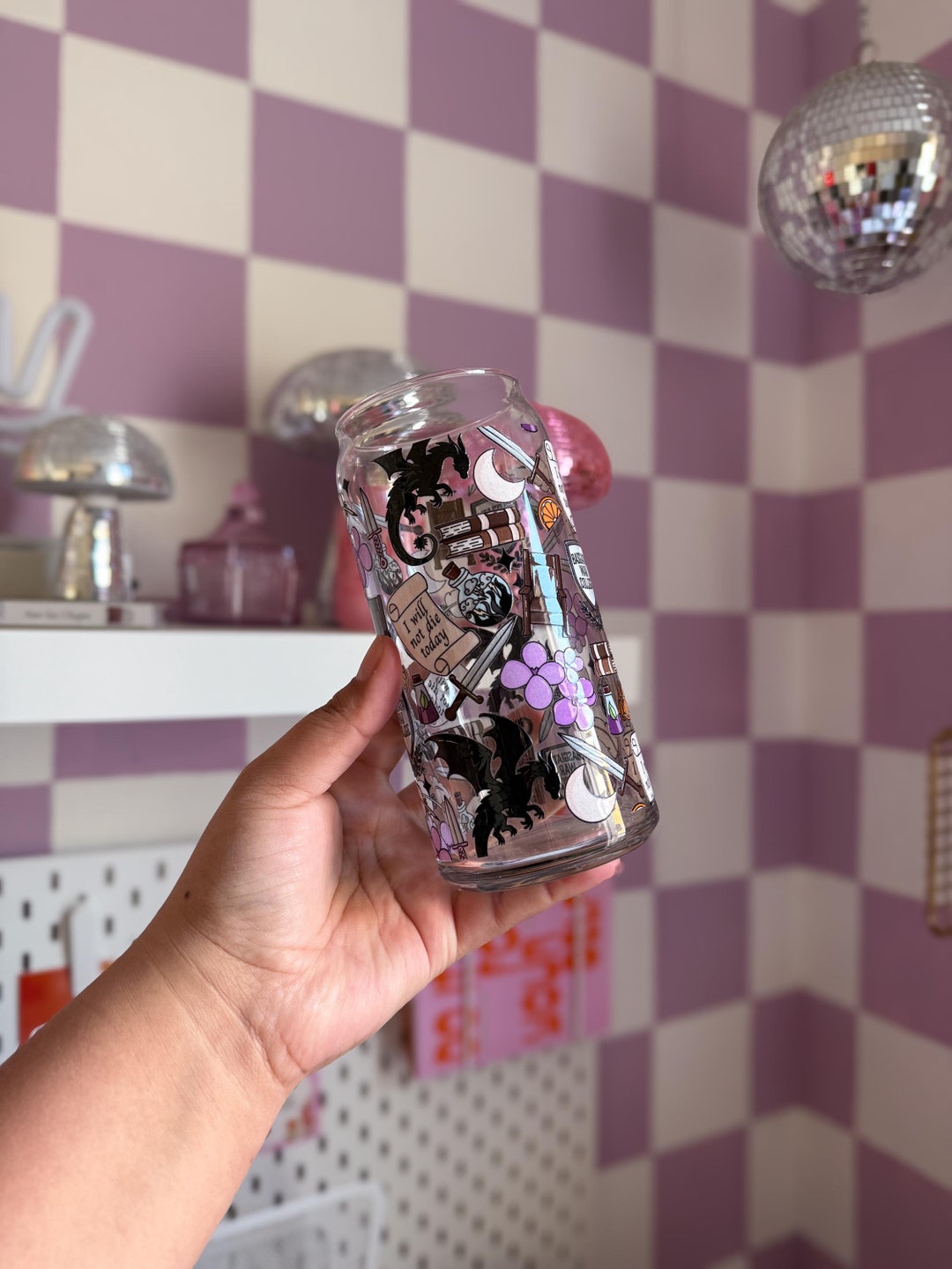 Fourth Wing Glass Cup | Choose Violence Bookish Tumbler (16oz) - Etsy