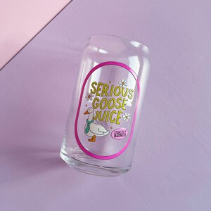 Serious Goose Juice 16oz Glass Cups, Iced Coffee Cup, Trendy Glass Cup ...