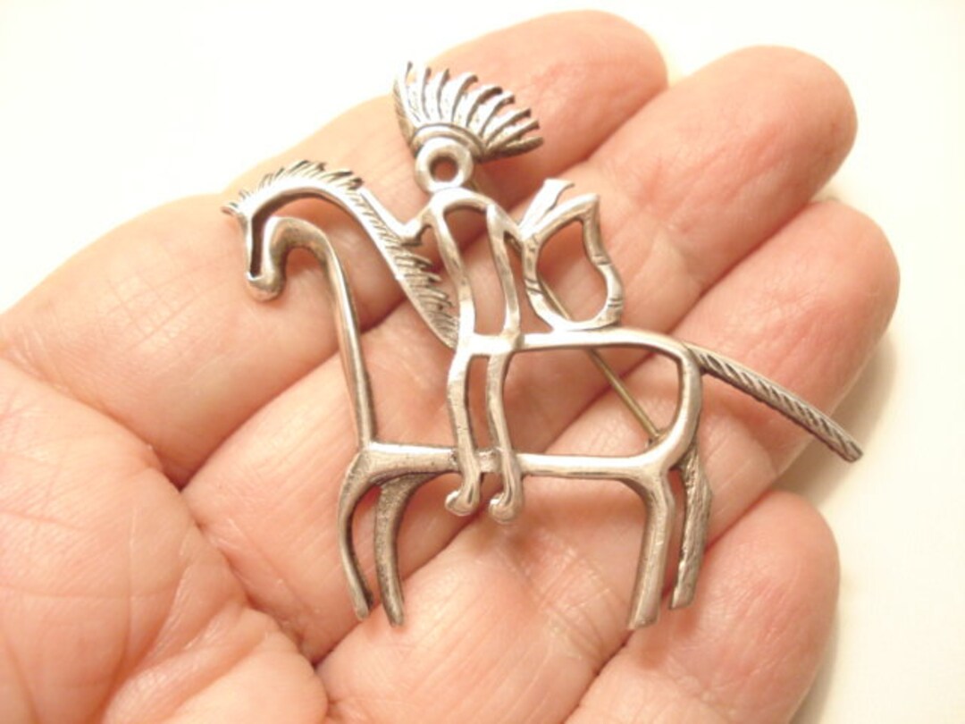 Vintage COBLE COREY Sterling Warrior on A Horse Brooch - Etsy
