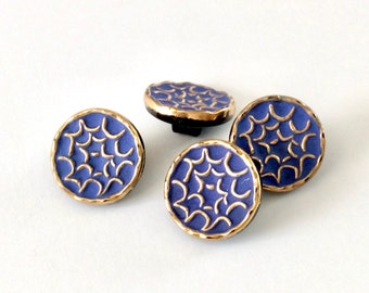 Cobalt Blue Glass Buttons - Etsy